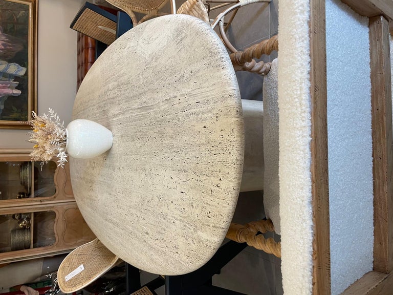 20th century Italian Ovale Travertine Dining Table, 1980s For Sale at ...