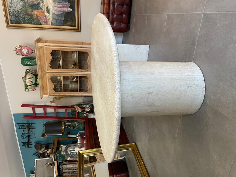 20th century Italian Ovale Travertine Dining Table, 1980s For Sale at ...