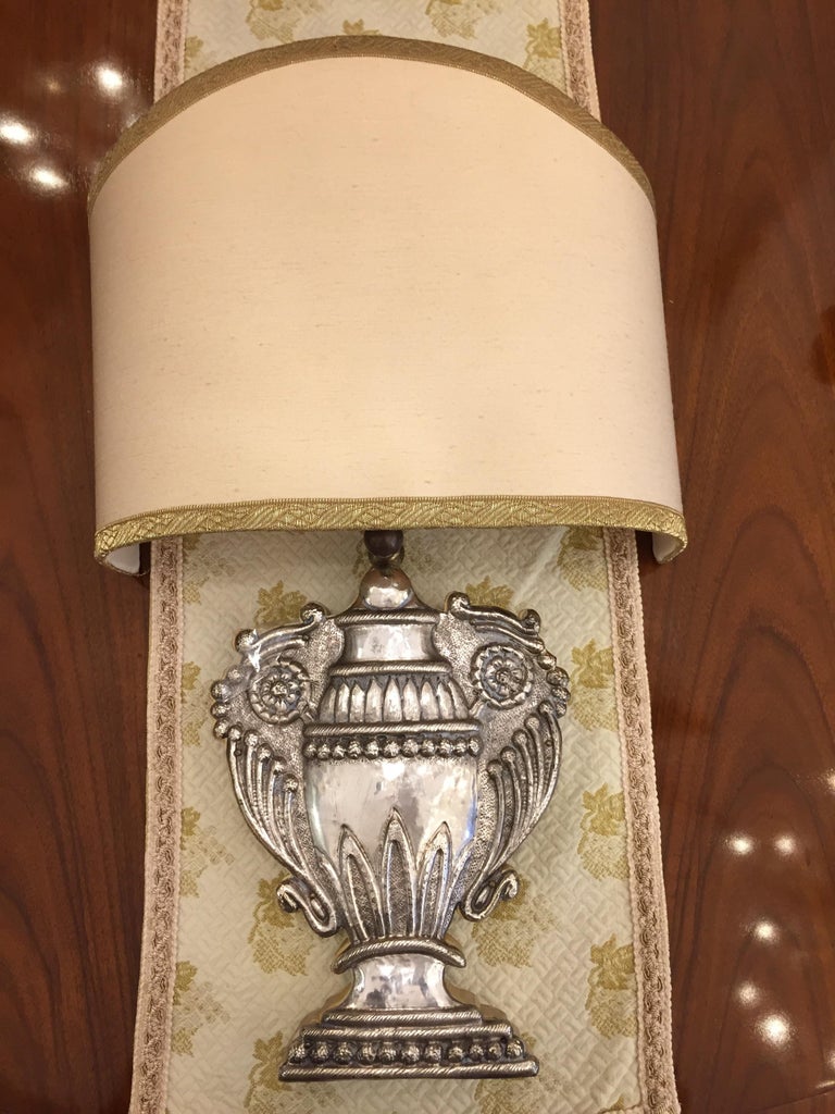 Italian Repoussé Silvered Sconce Urn Vase Wall-Light 20th Century ...
