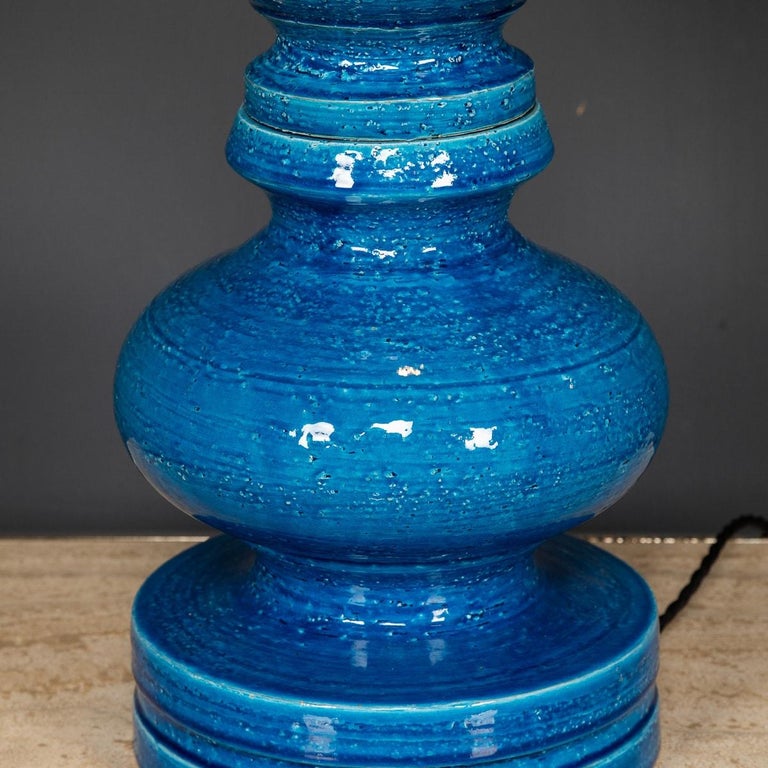 20th Century Italian Rimini Blue Ceramic Table Lamps, c.1970 For Sale ...