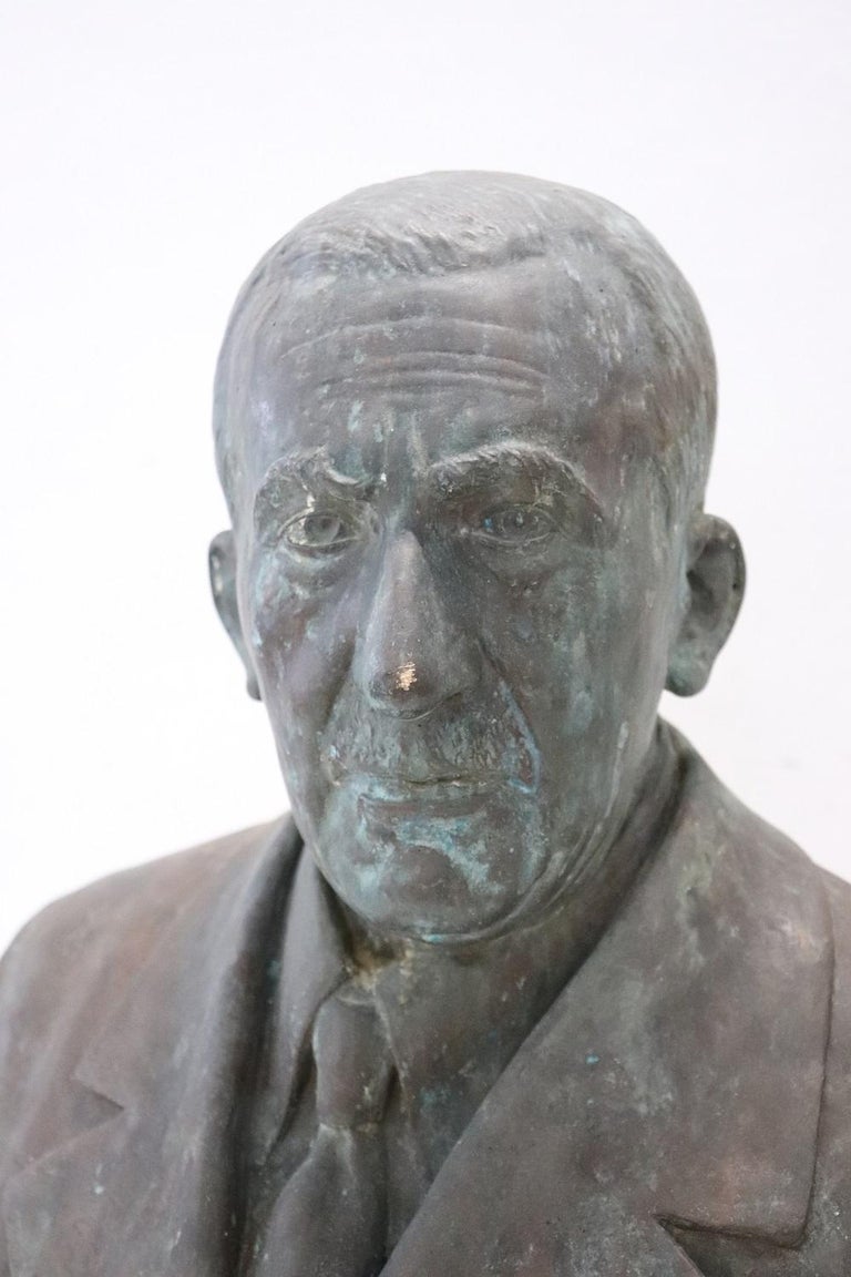 20th Century Italian Sculpture in Bronze Bust Portrait of a Gentleman ...