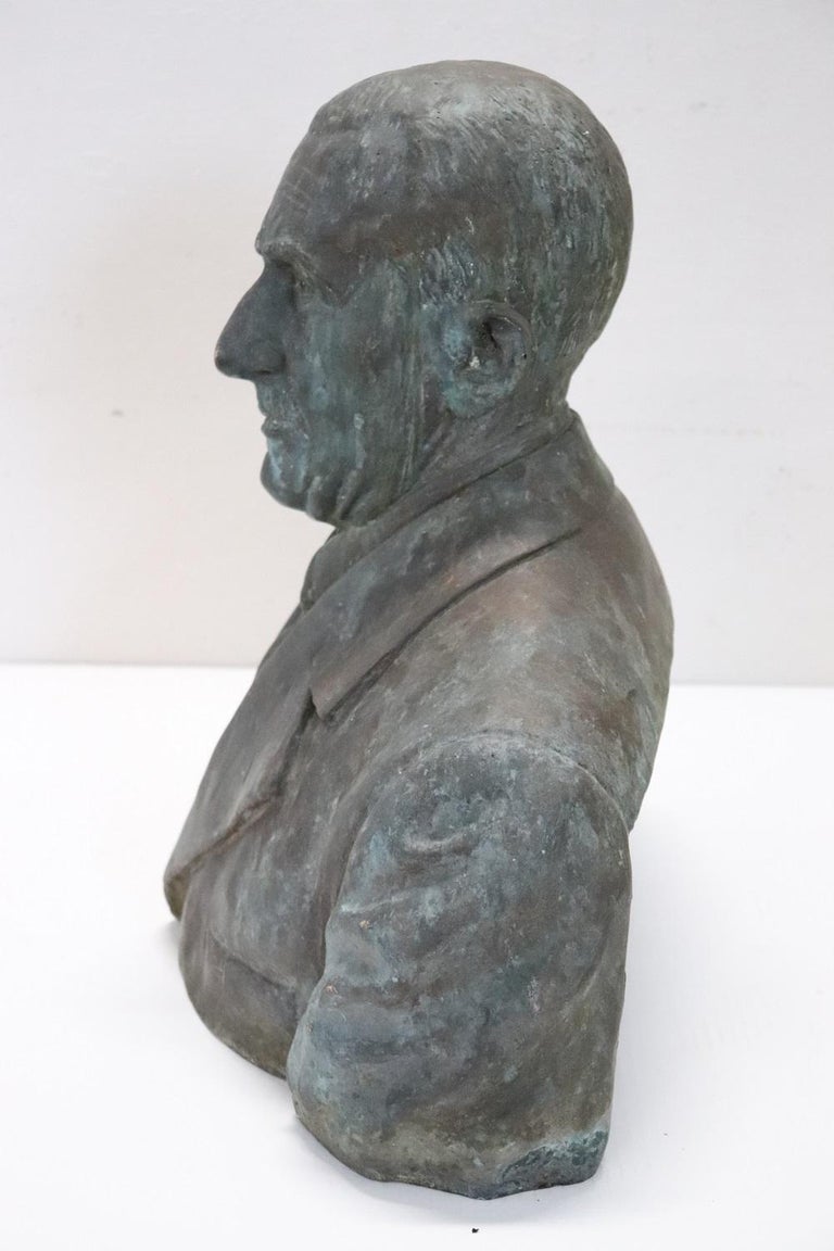 20th Century Italian Sculpture in Bronze Bust Portrait of a Gentleman ...
