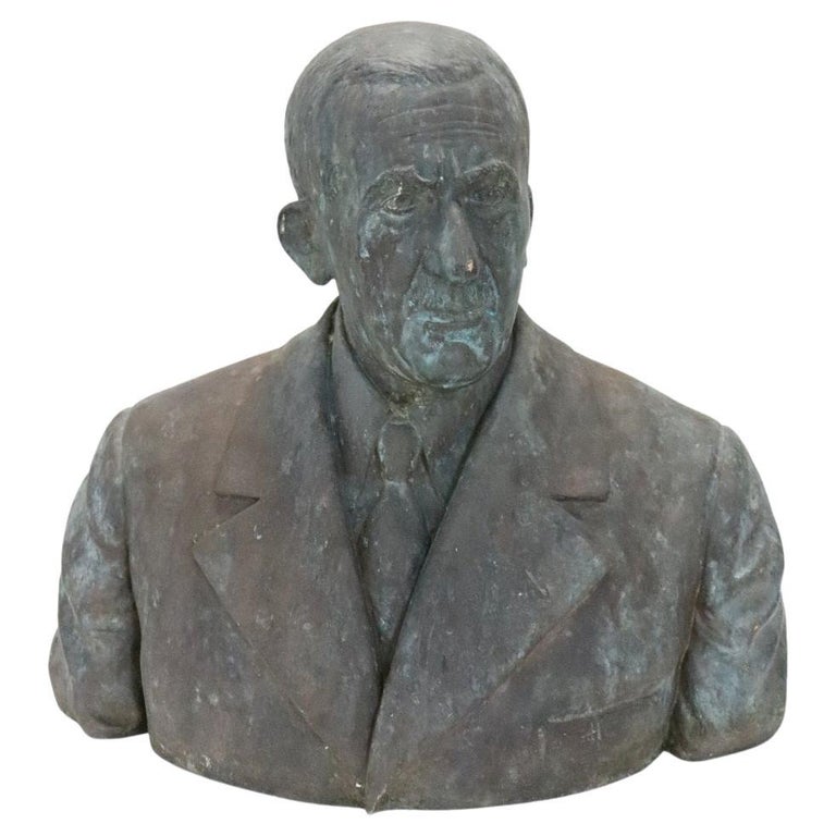 20th Century Italian Sculpture in Bronze Bust Portrait of a Gentleman ...