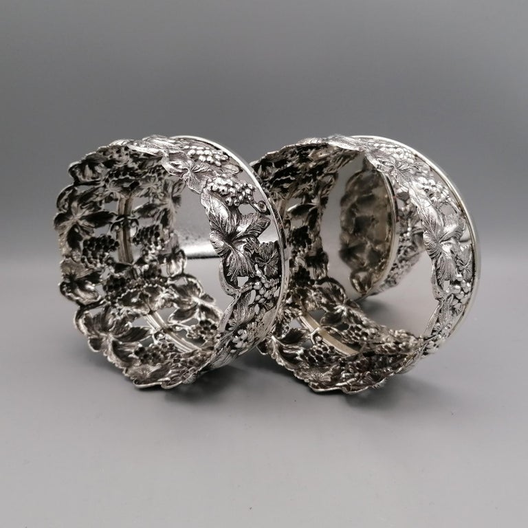 20th Century, Italian, Silid 880 Slver Pair of Coasters, Wine Bottle ...