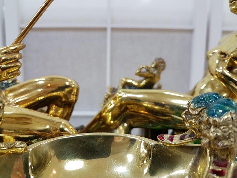 20th Century Italian Silver 800 and Ebony "Benvenuto Cellini Salt ...