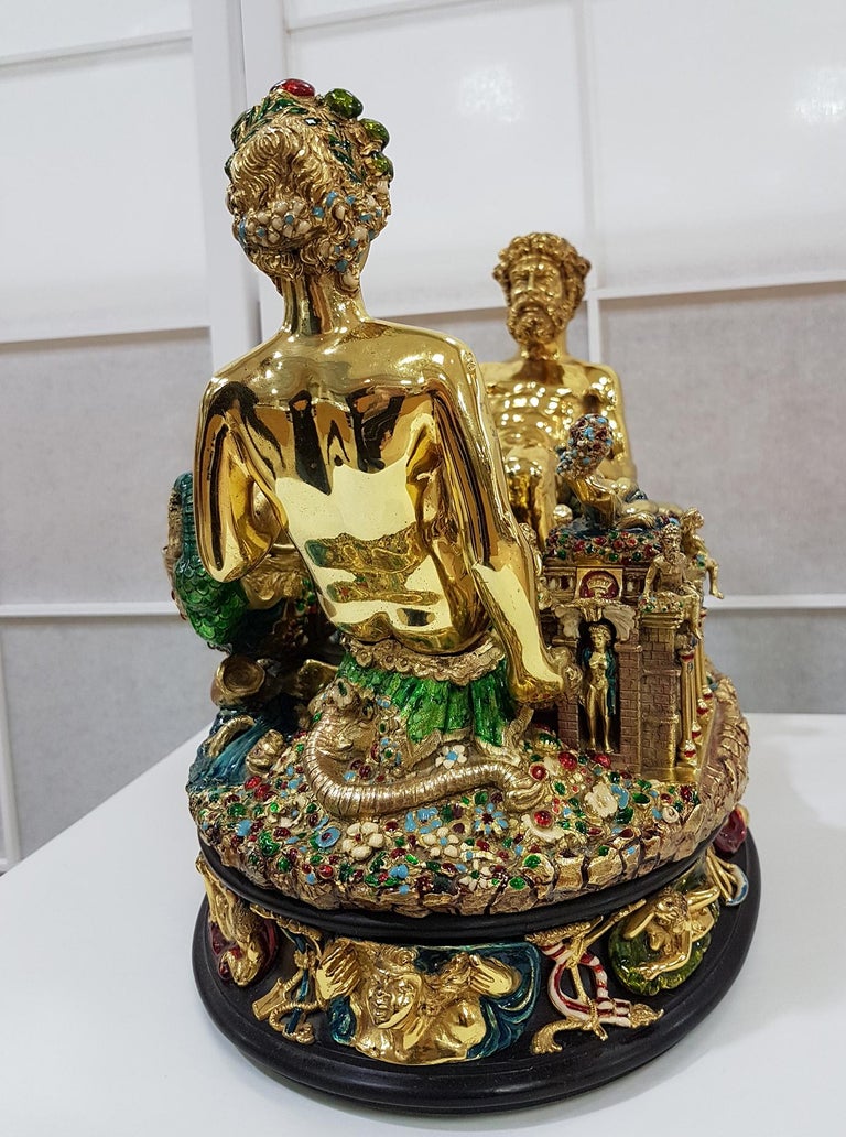 20th Century Italian Silver 800 and Ebony "Benvenuto Cellini Salt ...