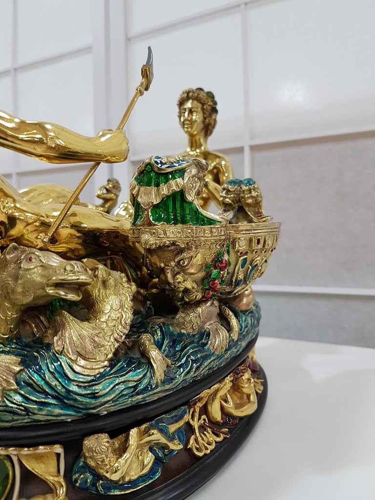 20th Century Italian Silver 800 and Ebony "Benvenuto Cellini Salt ...