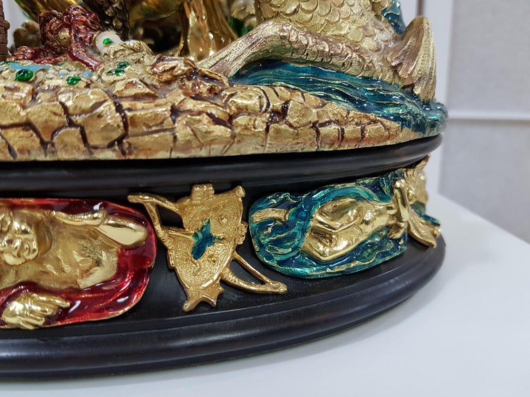 20th Century Italian Silver 800 and Ebony "Benvenuto Cellini Salt ...