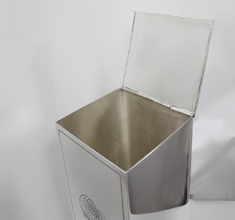 20th Century Italian Silver Engraved Whisky Bottle Holder "Glenlivet ...