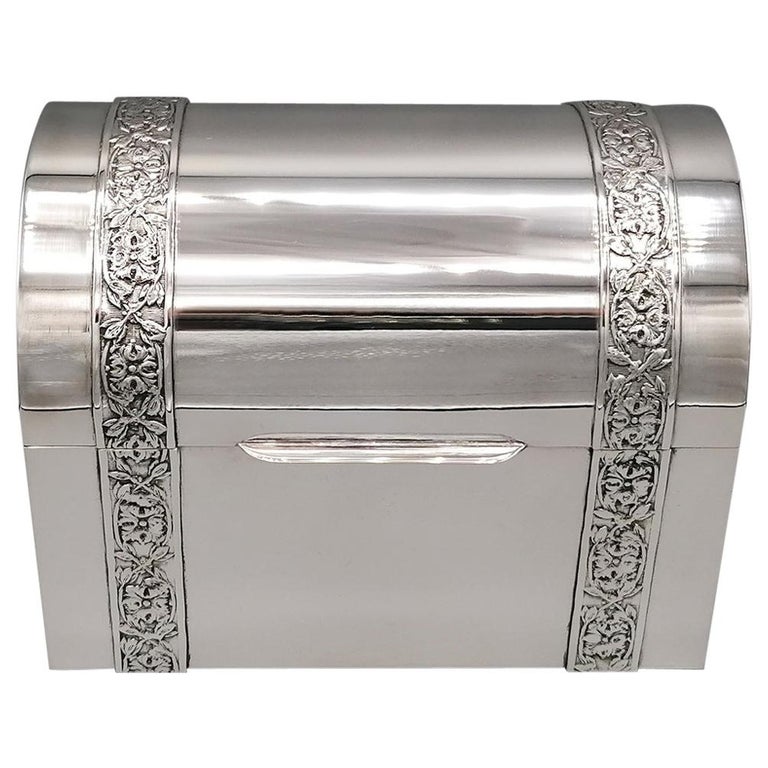 20th Century Italian Silver Jewelry box For Sale at 1stDibs