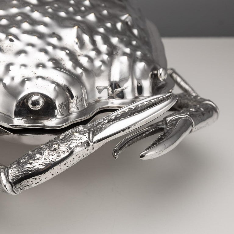 20th Century Italian Silver Plated Crab Shaped Caviar Dish, C.1960 For ...