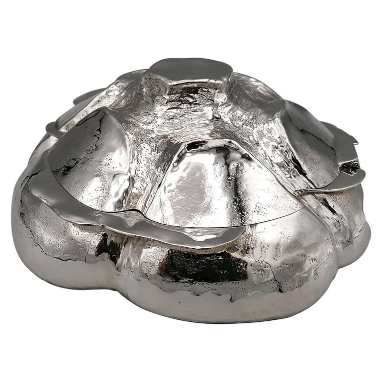 20th Century Italian Solid 800 Silver Bread-Shaped Box For Sale at 1stDibs