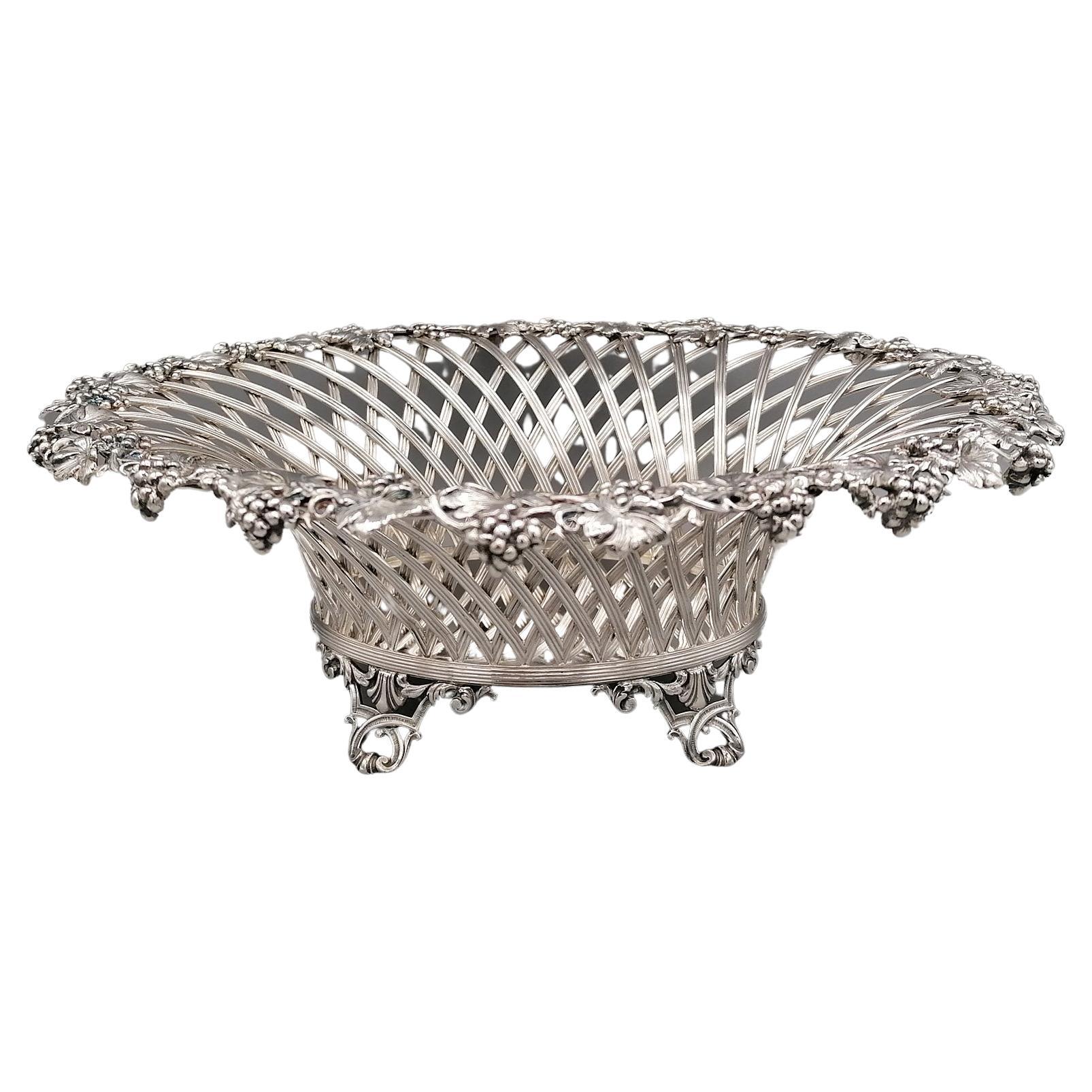 Italienischer Korb aus massivem Silber des 20. Jahrhunderts von ...