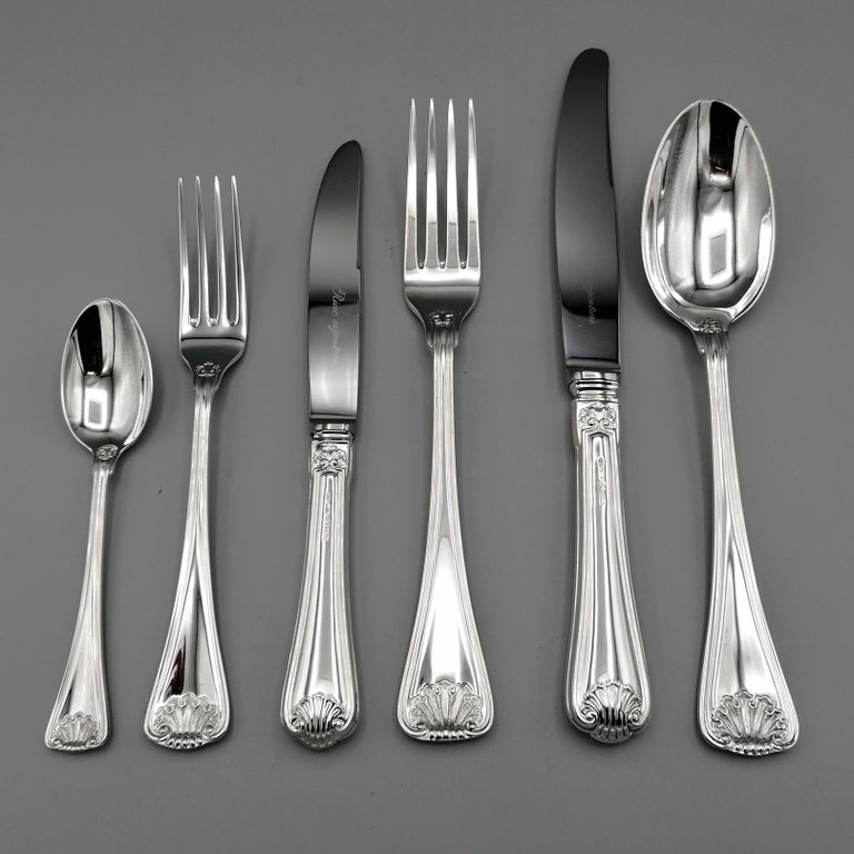20th Century Italian Solid Silver Cutlery Set 101 Pieces "Cellini" For ...