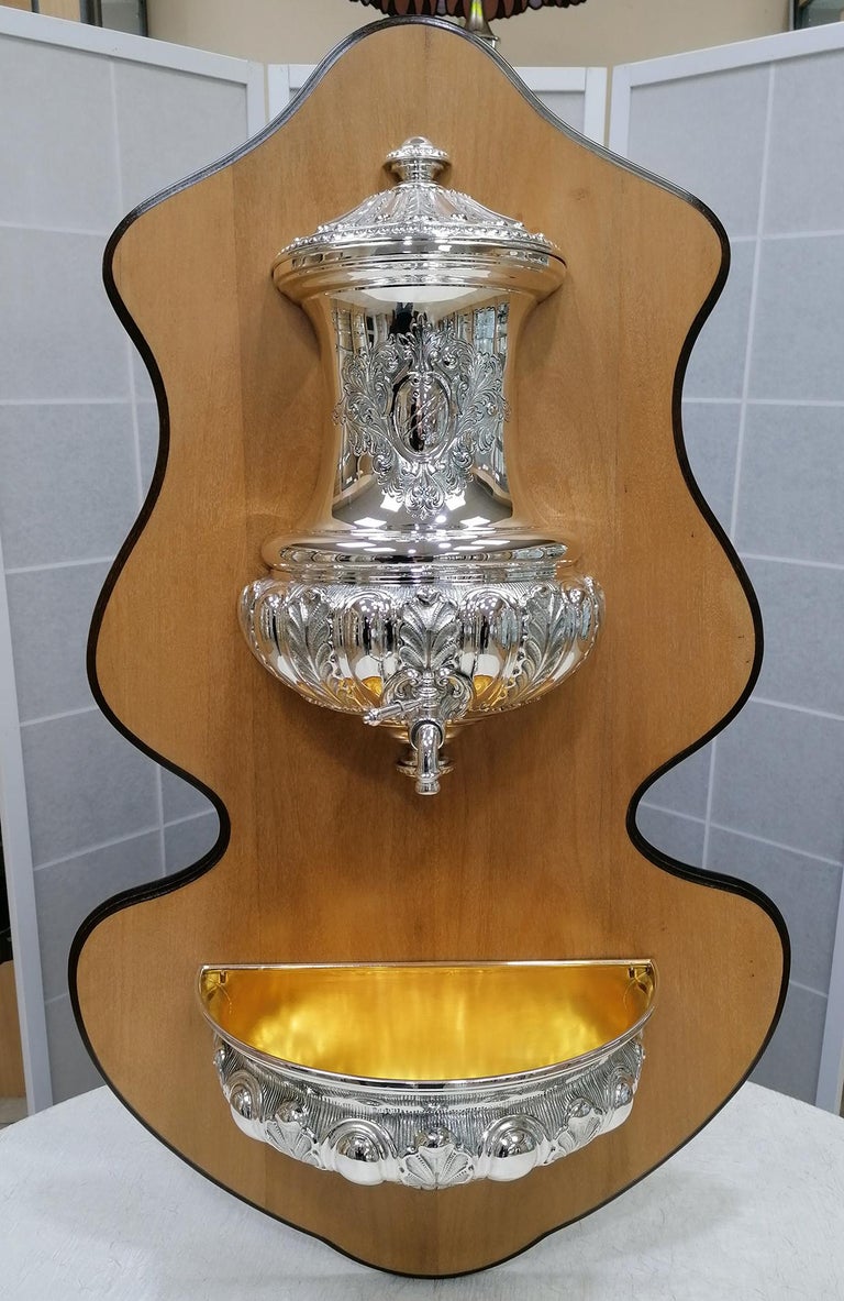 20th Century Italian Solid Silver Holy Water Stoup with Tap For Sale at ...