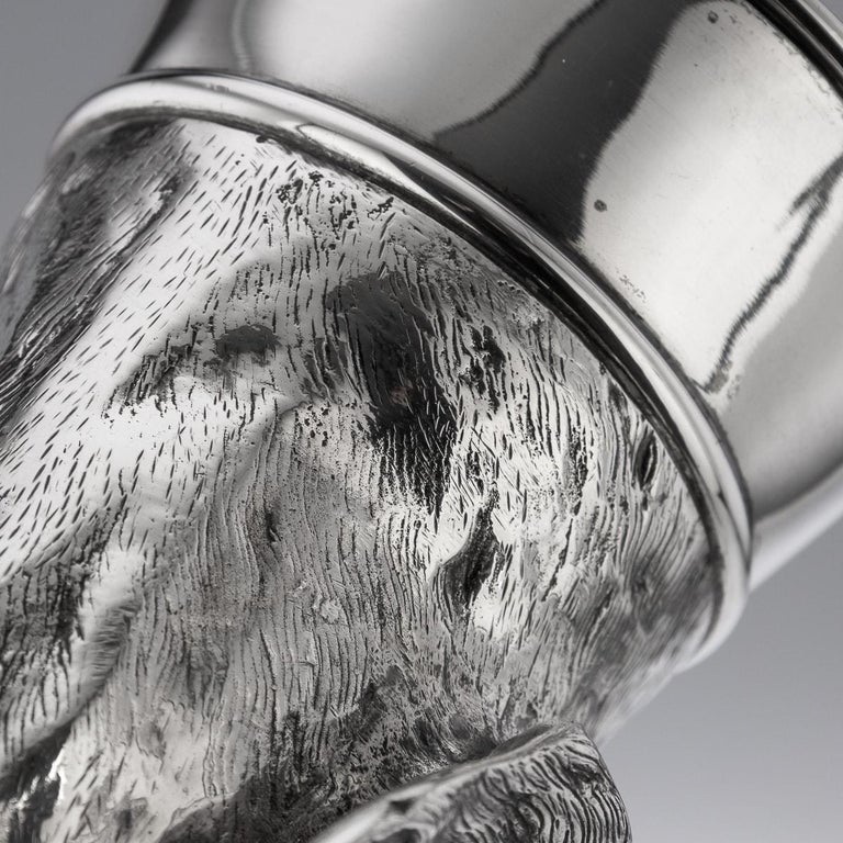 20th Century Italian Solid Silver Hound Stirrup Cup, c.1960 For Sale at ...
