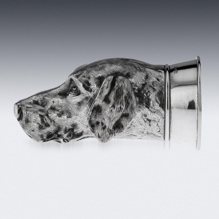 20th Century Italian Solid Silver Hound Stirrup Cup, c.1960 For Sale at ...