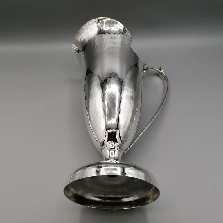 20th Century Italian Solid Silver Pitcher, Water Jug For Sale at 1stDibs