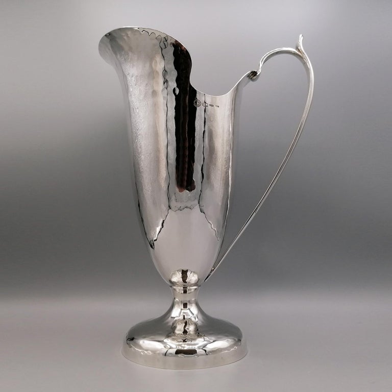 20th Century Italian Solid Silver Pitcher, Water Jug For Sale at 1stDibs