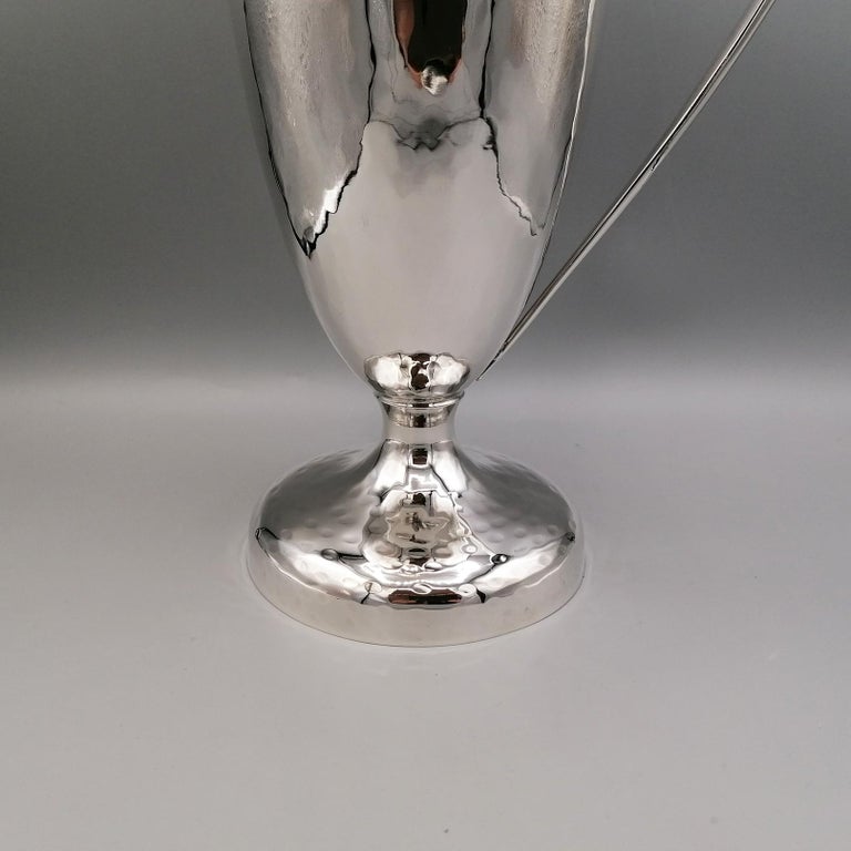 20th Century Italian Solid Silver Pitcher, Water Jug For Sale at 1stDibs
