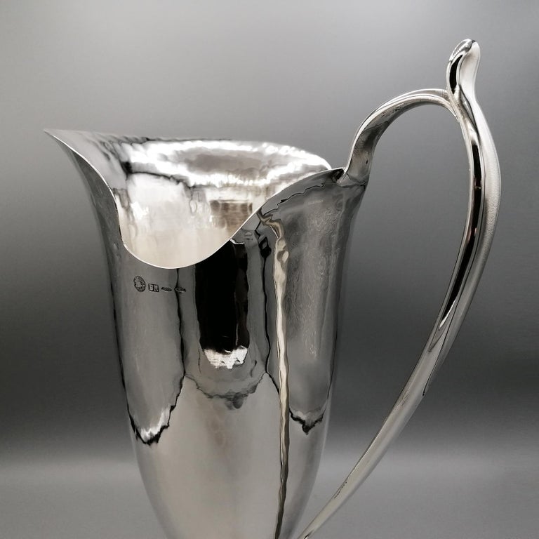 20th Century Italian Solid Silver Pitcher, Water Jug For Sale at 1stDibs