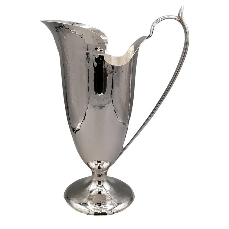 20th Century Italian Solid Silver Pitcher, Water Jug For Sale at 1stDibs