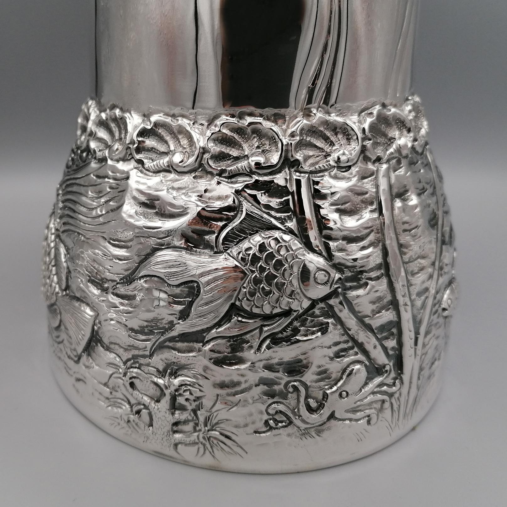 20th Century Italian Solid Silver Vase "Sea" at 1stDibs