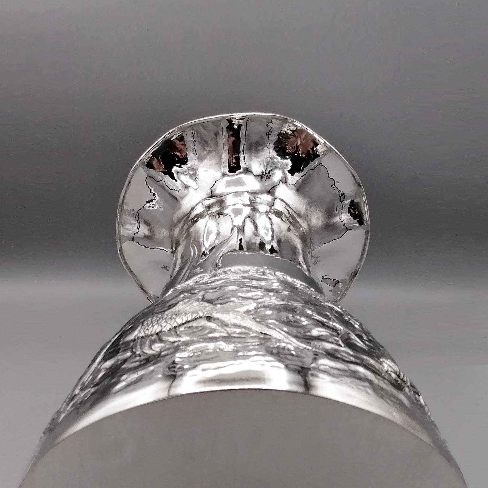 20th Century Italian Solid Silver Vase "Sea" at 1stDibs