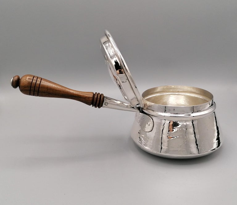 20th Century Italian Solid Silver Warmer with Wooden Handle For Sale at ...