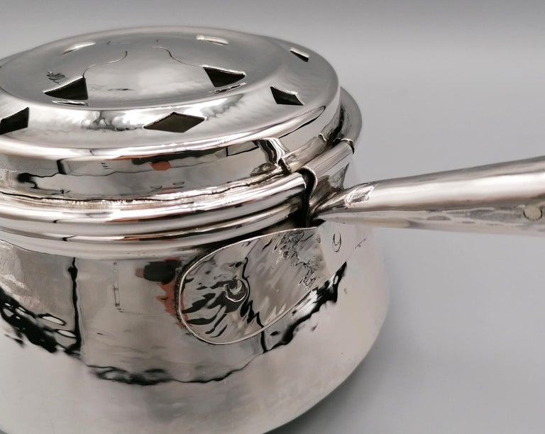 20th Century Italian Solid Silver Warmer with Wooden Handle For Sale at ...