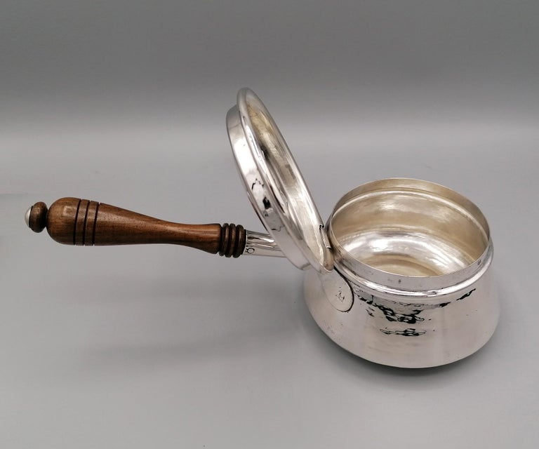 20th Century Italian Solid Silver Warmer with Wooden Handle For Sale at ...