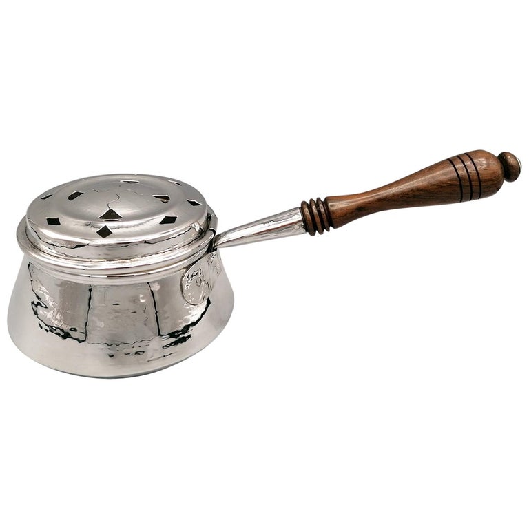 20th Century Italian Solid Silver Warmer with Wooden Handle For Sale at ...