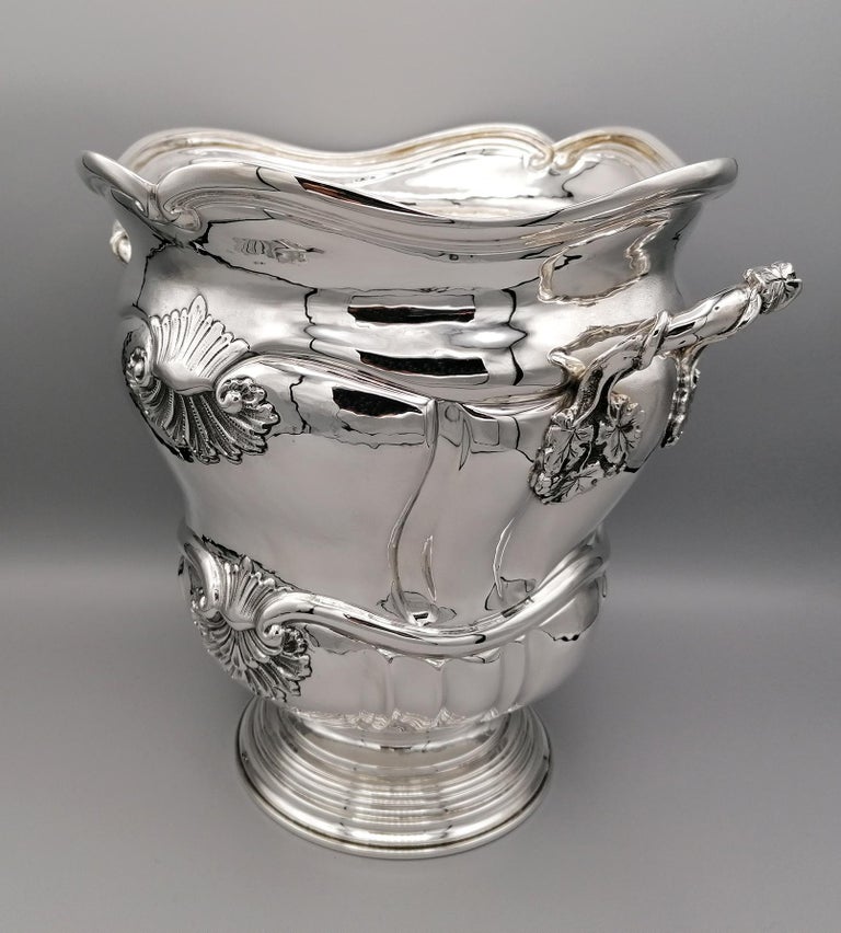 20th Century Italian Sterling Silver Baroque Style Champagne Bucket For ...