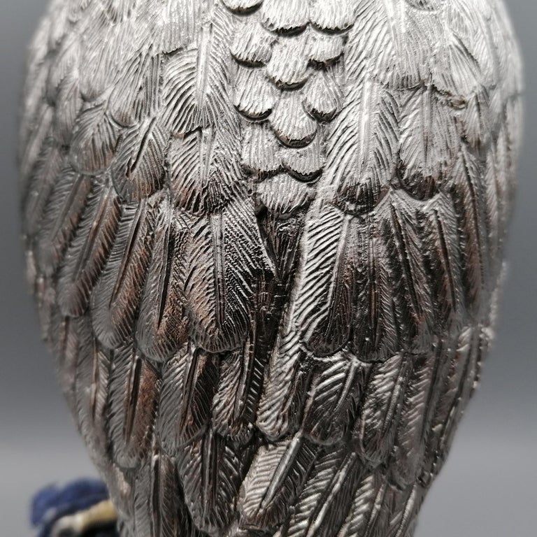 20th Century Italian Sterling Silver Hawk on a Sodalite Stone For Sale ...