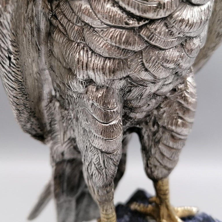 20th Century Italian Sterling Silver Hawk on a Sodalite Stone For Sale ...