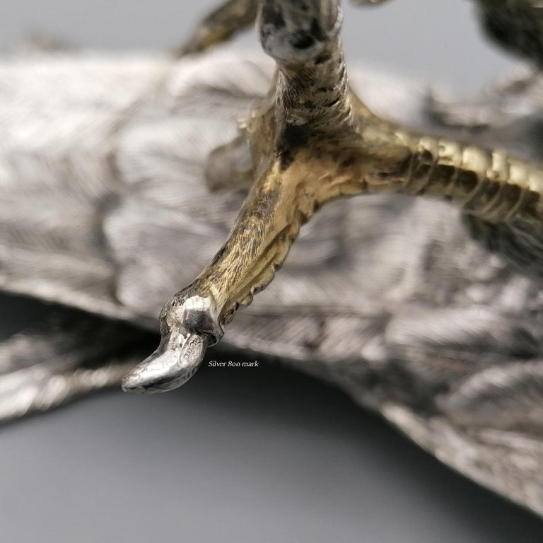 20th Century Italian Sterling Silver Hawk on a Sodalite Stone For Sale ...