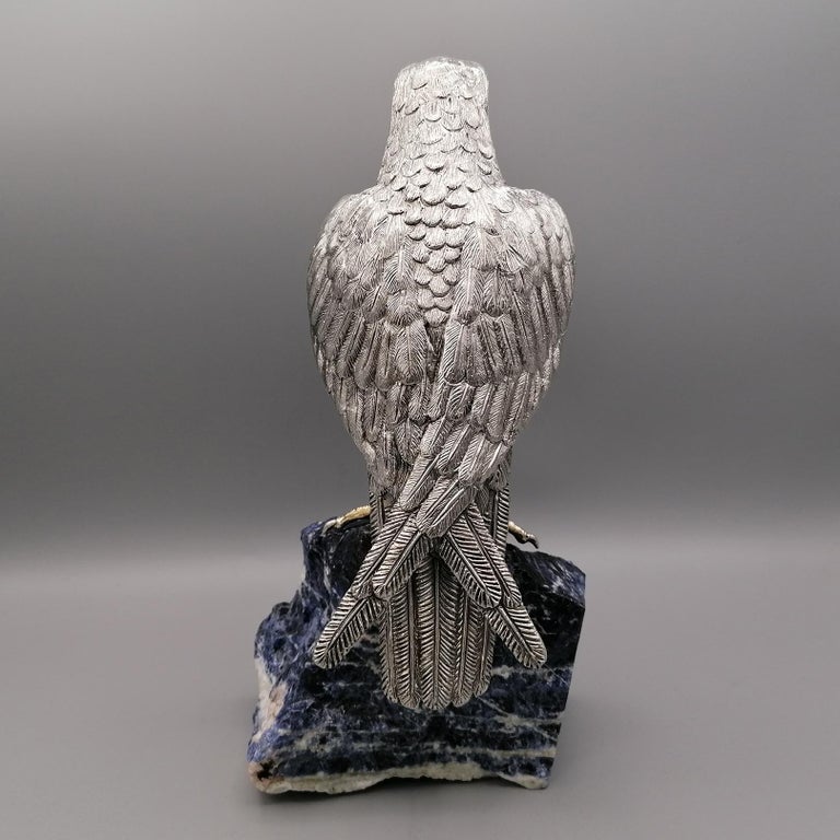 20th Century Italian Sterling Silver Hawk on a Sodalite Stone For Sale ...