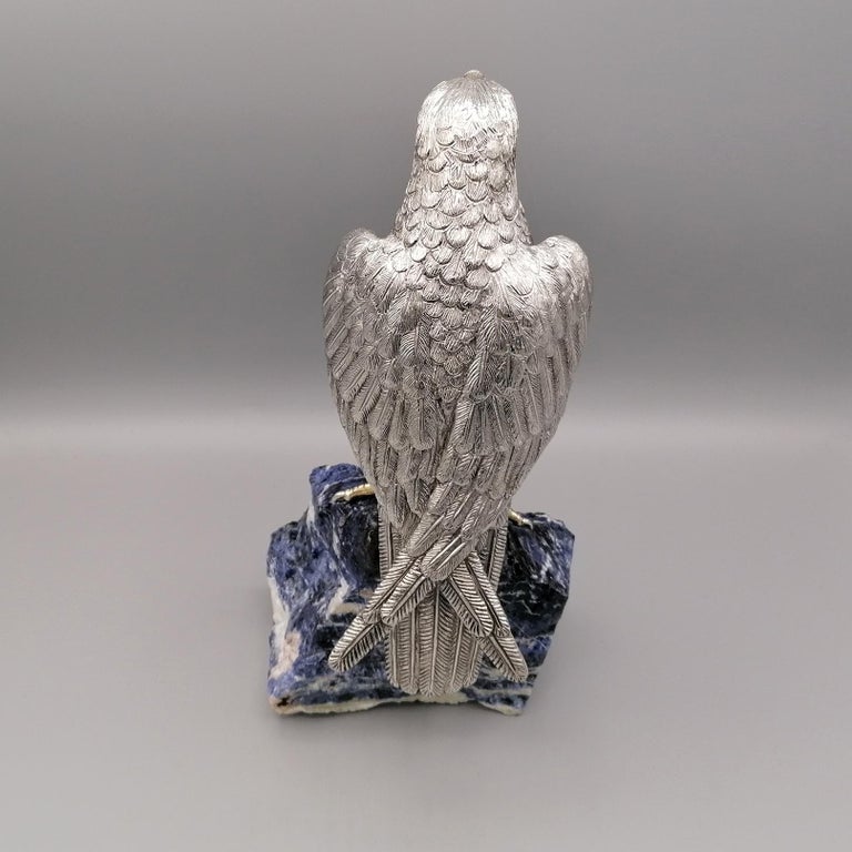 20th Century Italian Sterling Silver Hawk on a Sodalite Stone For Sale ...