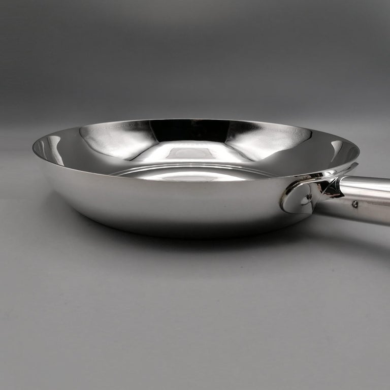 20th Century Italian Sterling Silver Large Pan with Wood Handle For ...
