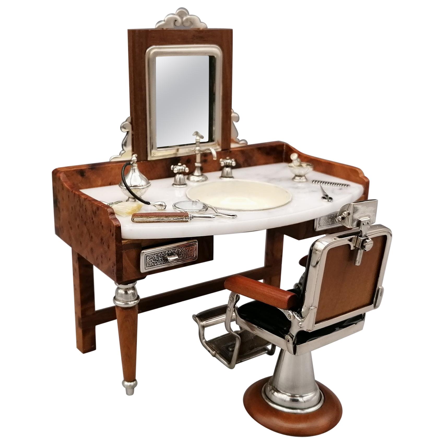 20th Century Italian Sterling Silver Miniature Barber Shop At 1stDibs 20th Century Italian Sterling Silver Miniature Barber Shop At 1stDibs