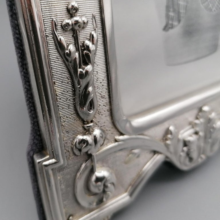 20th Century Italian Sterling Silver Picture Frame For Sale at 1stDibs