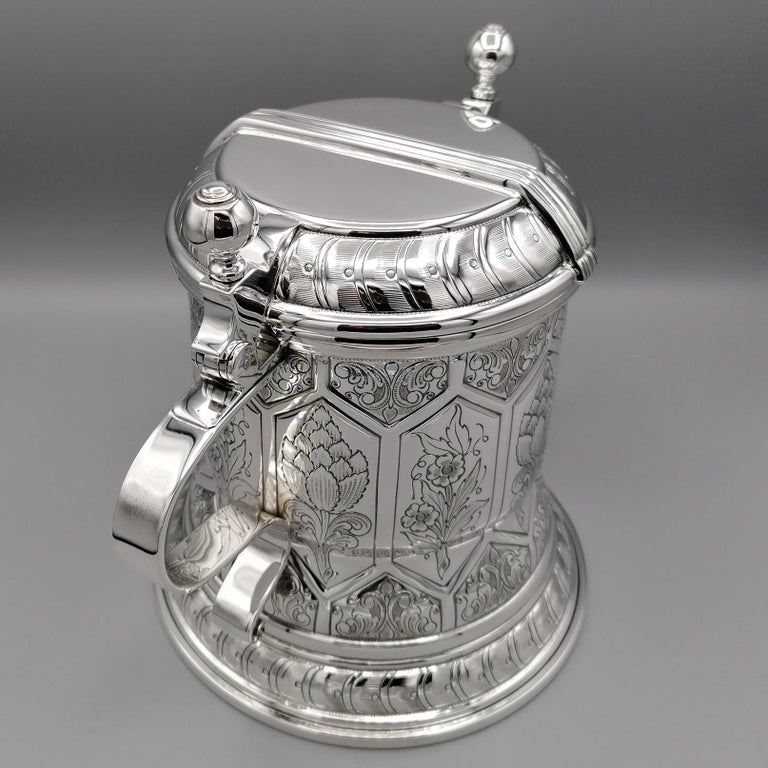 20th century Italian Sterling Silver Tankard german revival. Made in ...