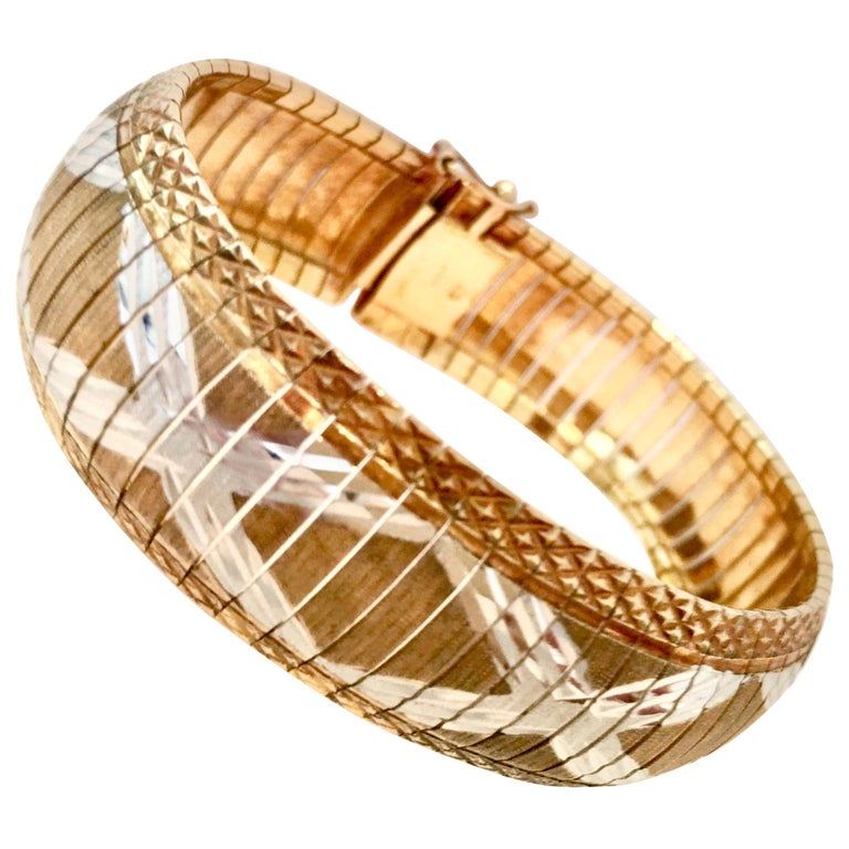 20th Century Italian Sterling Silver and Vermeil Milor "X" Bracelet at ...