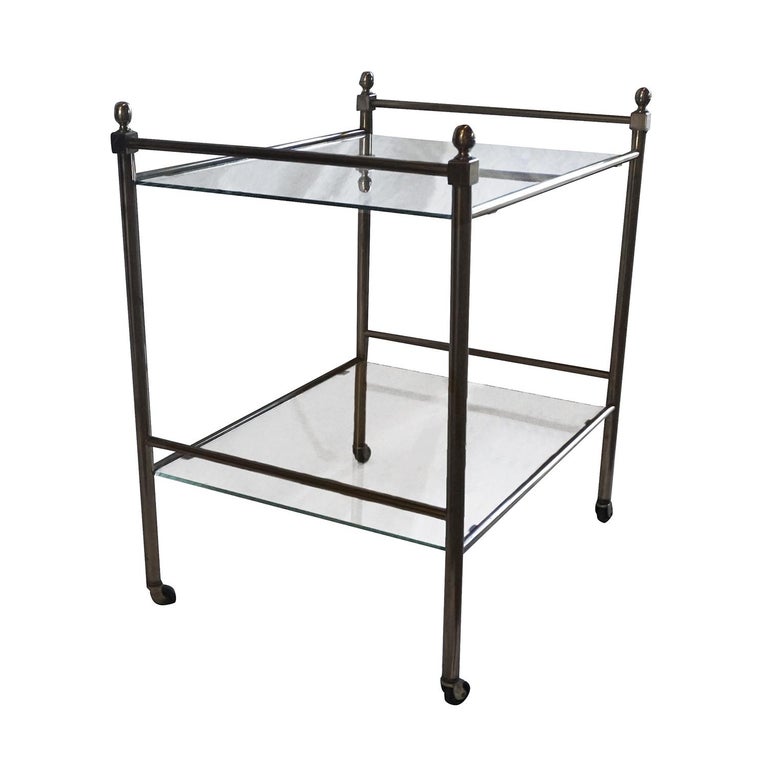 20th Century Italian Vintage Brass Side Table, Glass Serving, Tea Table ...