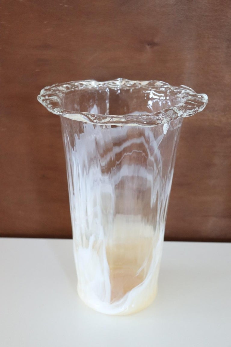 20th Century Italian Vintage Murano Art Glass Large Vase, Signed For ...