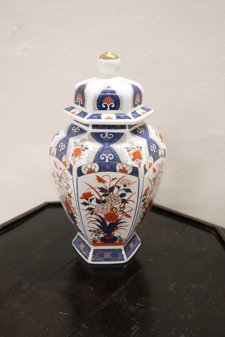 20th Century Japanese Artistic Vase in Hand Painted Porcelain at 1stDibs