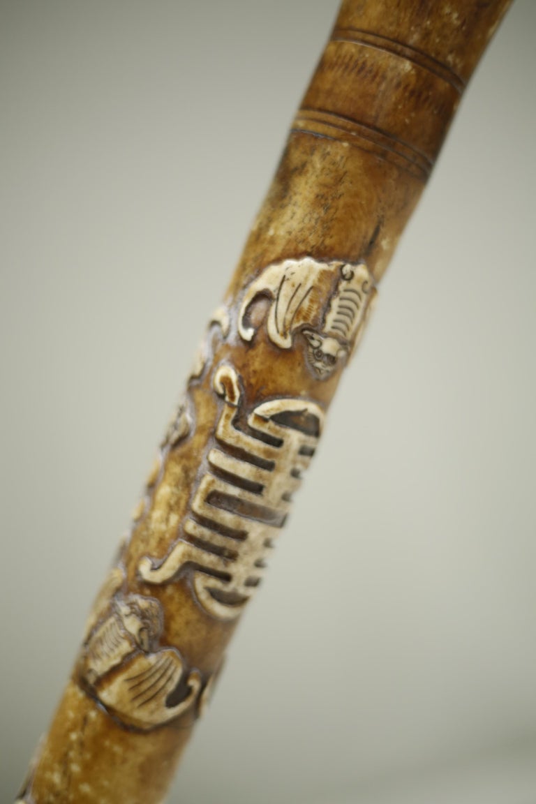 20th Century Japanese Calligraphy Brush- Carved Bats For Sale at 1stDibs