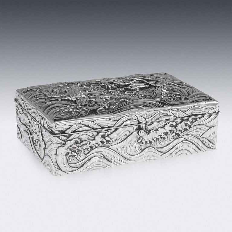 20th Century Japanese Meiji Solid Silver Dragon Cigar Box, circa 1900 ...