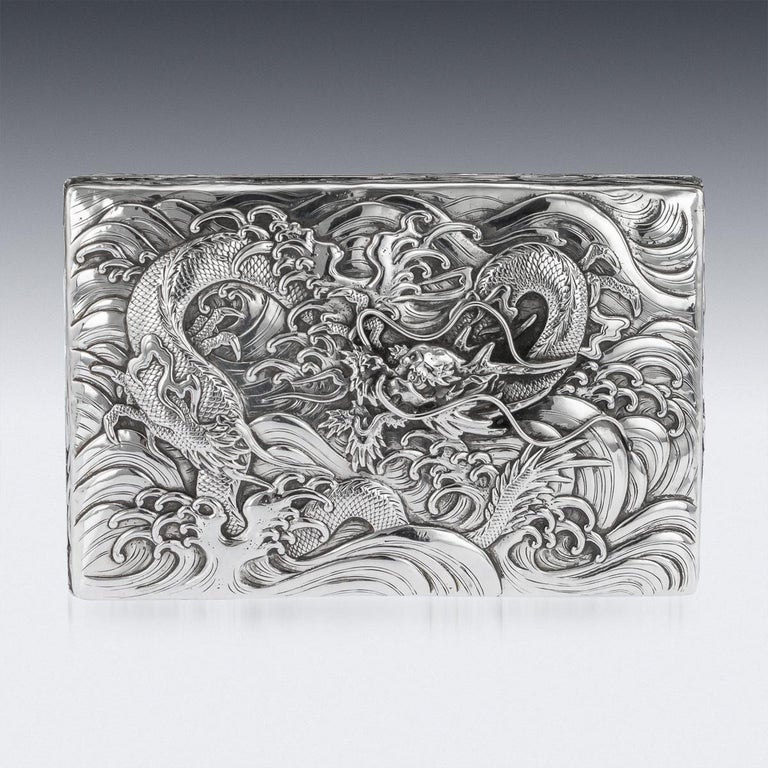 20th Century Japanese Meiji Solid Silver Dragon Cigar Box, circa 1900 ...