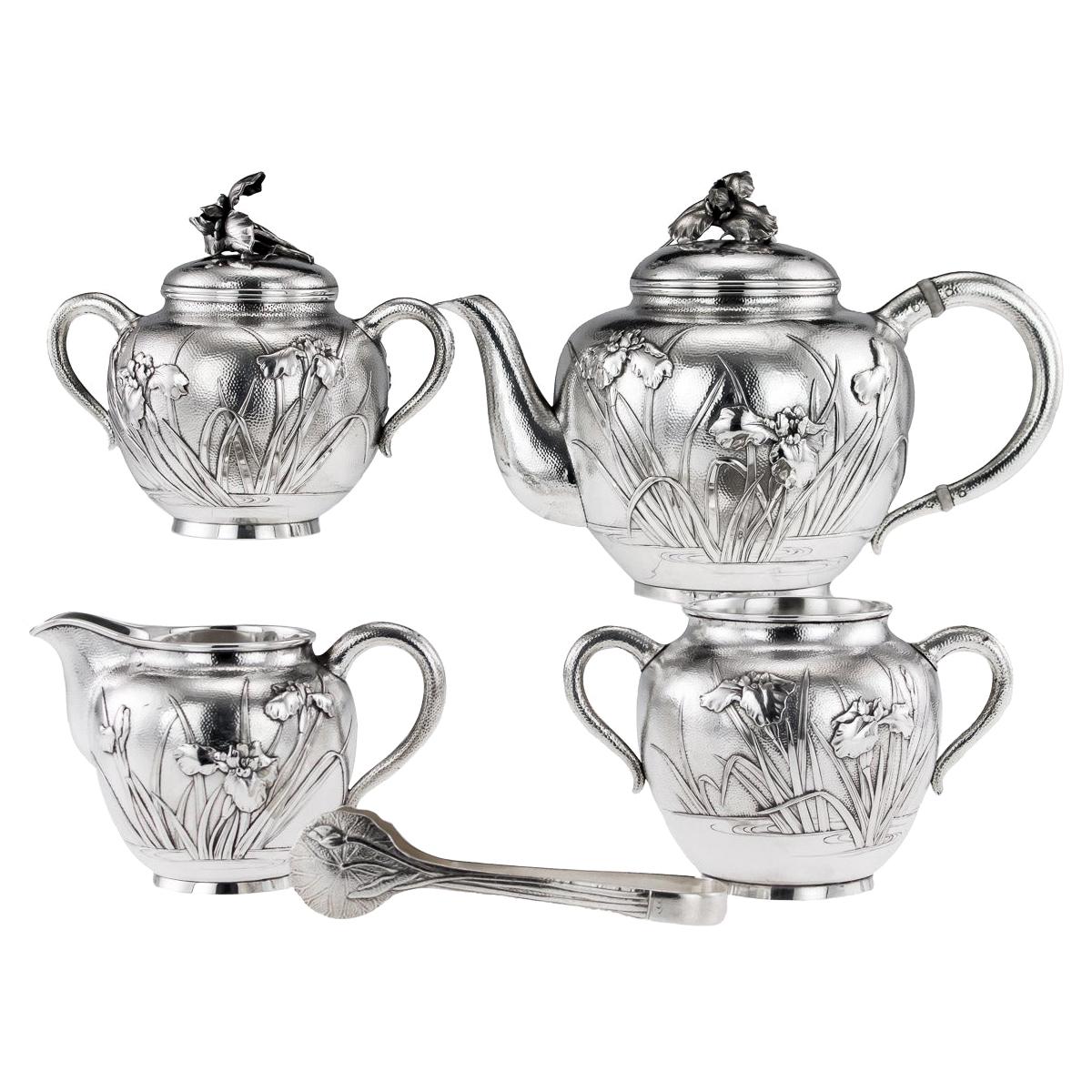 20th Century Japanese Silver Tea Service on Tray, Sanju Saku, circa ...